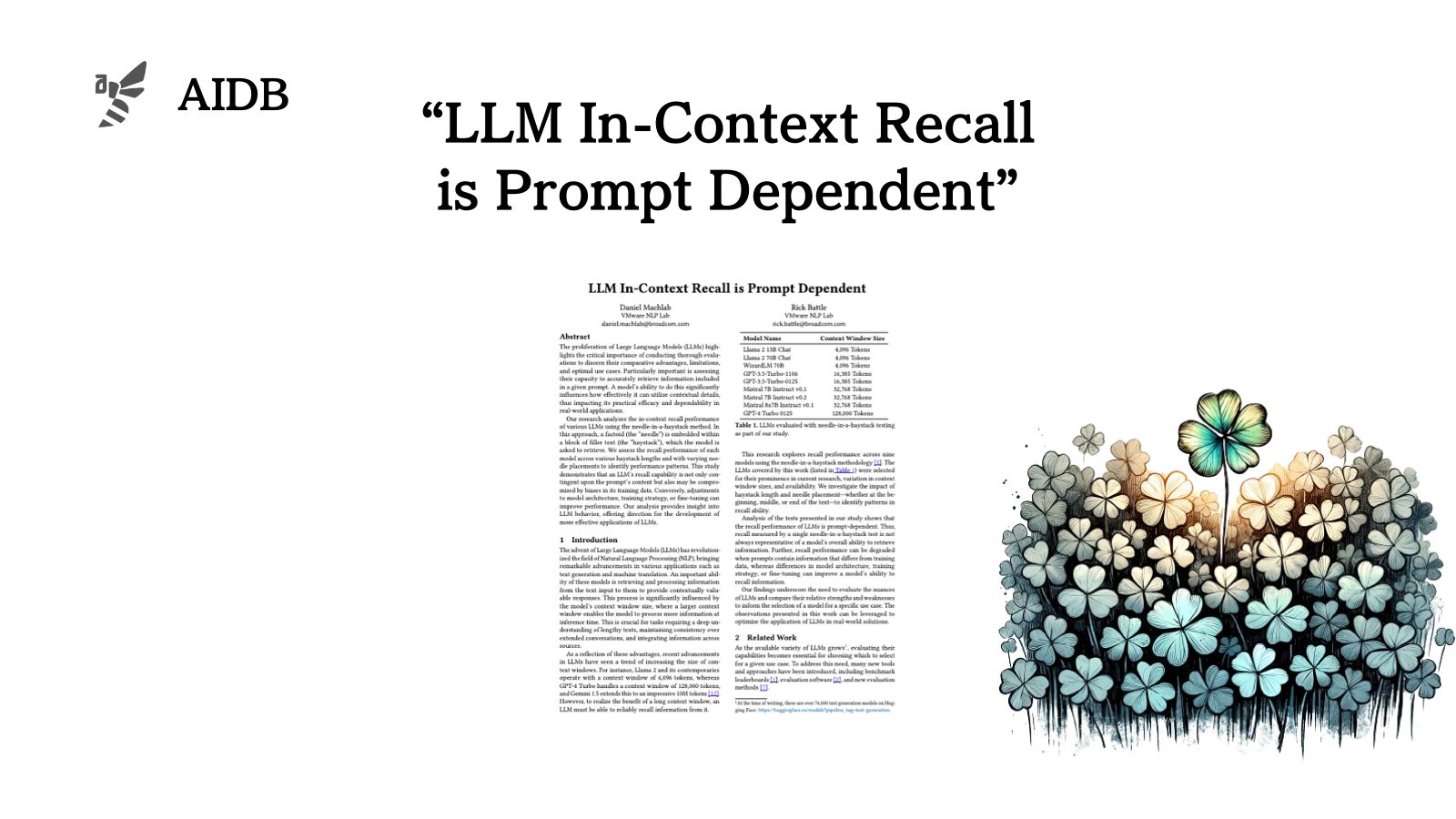 LLMにおける、長いコンテキストから欲しい情報を見つけ出す「needle-in-a-haystack（干し草の中の針）」テスト結果とプロンプト例 | AIDB