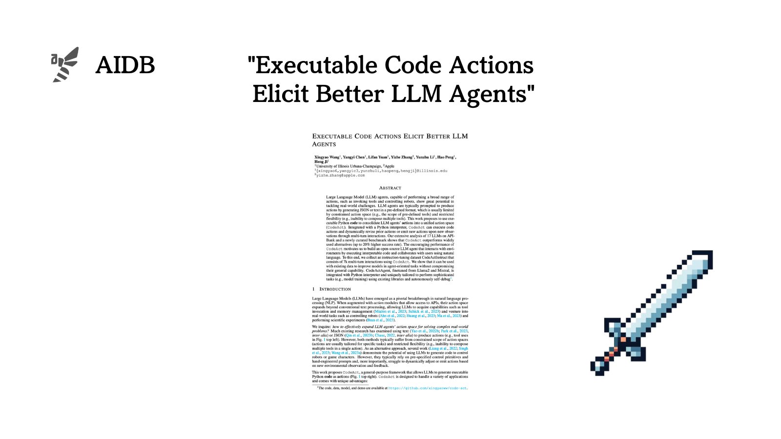 LLMエージェントが実行可能なPythonコードを生成するフレームワーク『CodeAct』 | AIDB