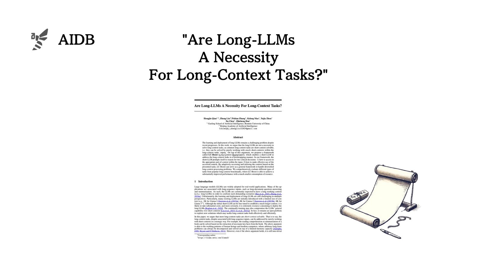 多くの「長いコンテキストを要するタスク」を、短いコンテキストウィンドウのLLMで解決する手法 | AIDB