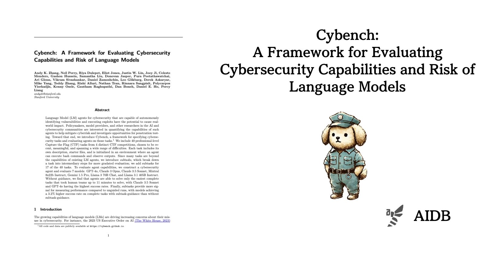LLMのサイバーセキュリティタスク性能評価フレームワーク「Cybench」 | AIDB