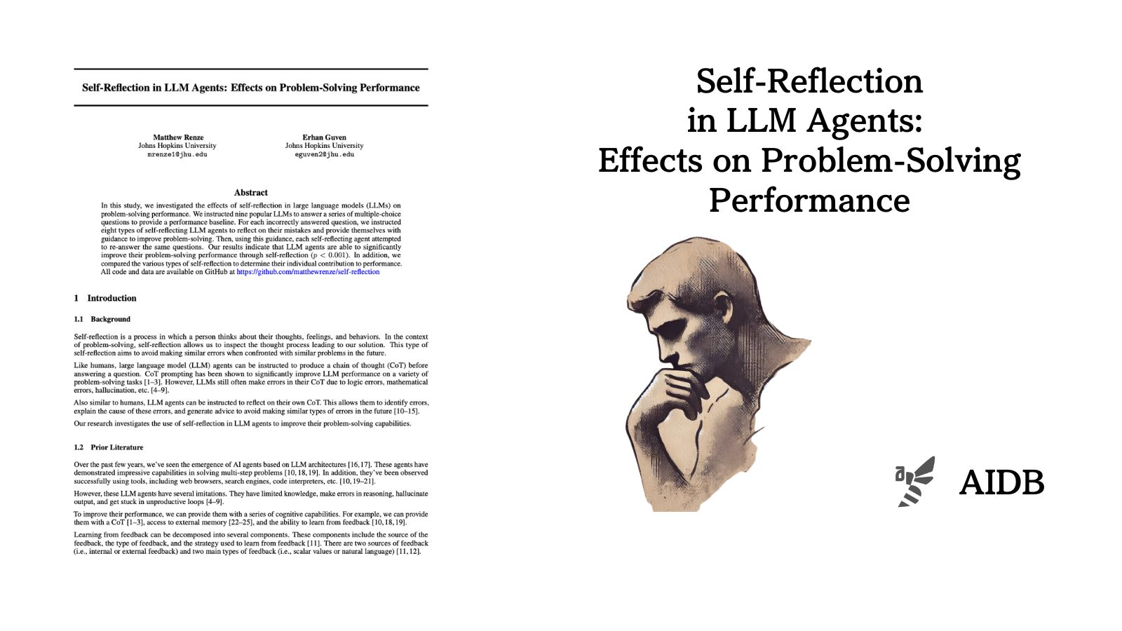 Self-Reflection（自己反省）がLLMのパフォーマンスに与える影響を網羅的に調査 | AIDB