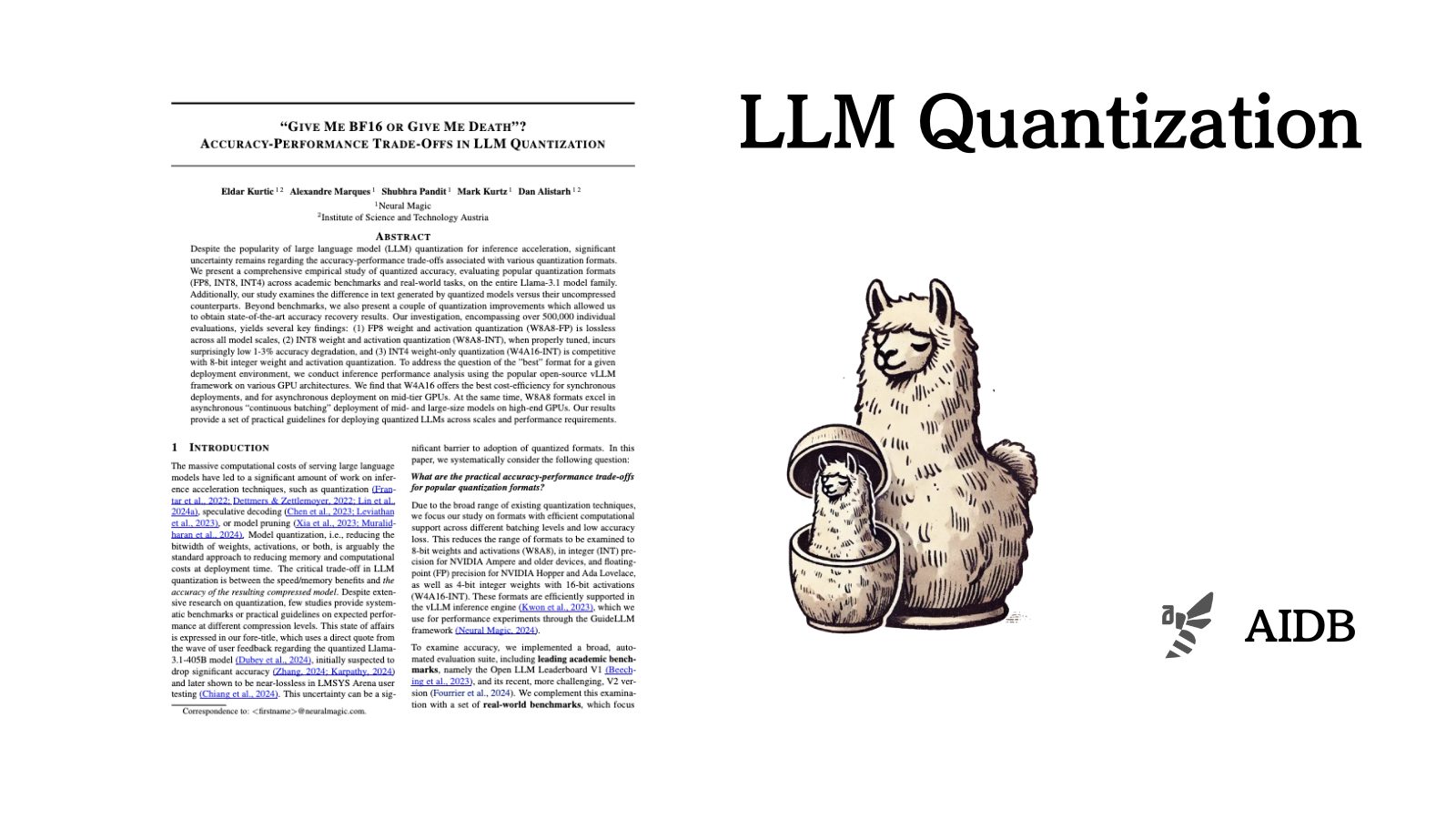 Llama 3.1シリーズ、8ビット量子化で半分以下のサイズでも性能をほぼ完全維持、実験で確認 | AIDB